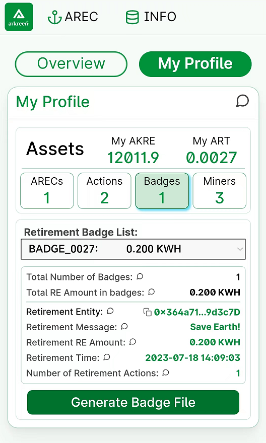 AREC Asset Profile | Arkreen Documentation